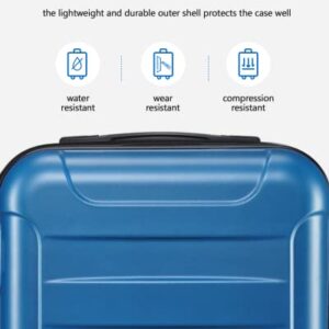 SunnyTour Hardside Luggage Sets with Tag, Luggage 3 Piece Set with Double Spinner Wheels, 28" Expandable Checked Luggage, Blue