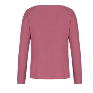 Womens V Neck Shirts Long Sleeve Waffle Knit Loose Fitting Warm Tee Tops Casual Solid Color Pullover Blouse Wine