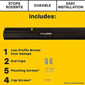 Xcluder 48" Low-Profile Door Sweep, Dark Bronze – Seals Out Rodents & Pests, Enhanced Weather Sealing, Easy to Install; Door Seal Rodent Guard; Rodent Proof