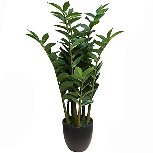 momoplant Artificial Silk Plants 29 inch Faux Plant Fake Zamioculcas Zamiifolia Potted Indoor Home Decor 1 Pcs