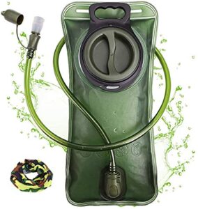 hydration bladder, 3l water bladder for hiking backpack leak proof water reservoir storage, 3 liter bpa-free water pouch hydration pack replacement for biking climbing cycling running, military green