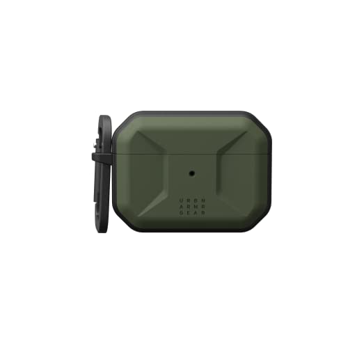 UAG Designed for AirPods Pro (2nd Gen 2022) Civilian Olive Drab, Premium Rugged Slim Water Resistant Full Protective Case Cover with Detachable Keychain Carabiner by URBAN ARMOR GEAR