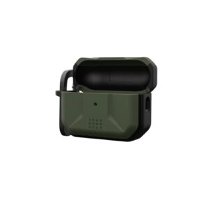 UAG Designed for AirPods Pro (2nd Gen 2022) Civilian Olive Drab, Premium Rugged Slim Water Resistant Full Protective Case Cover with Detachable Keychain Carabiner by URBAN ARMOR GEAR