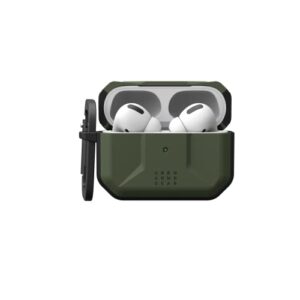 UAG Designed for AirPods Pro (2nd Gen 2022) Civilian Olive Drab, Premium Rugged Slim Water Resistant Full Protective Case Cover with Detachable Keychain Carabiner by URBAN ARMOR GEAR