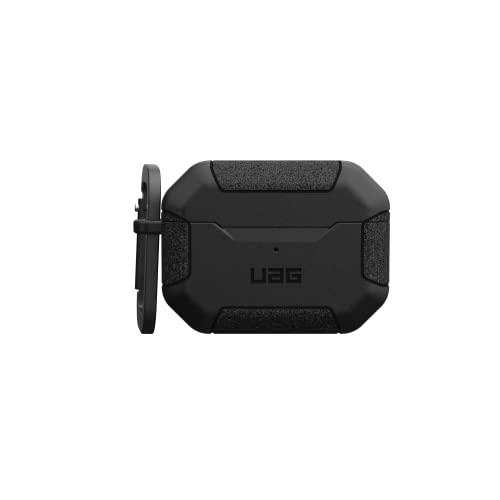 UAG Designed for AirPods Pro Case (2nd Generation 2022) Scout Black - Premium Rugged Hard Shell Full Protective Case Cover with Detachable Keychain Carabiner by URBAN ARMOR GEAR