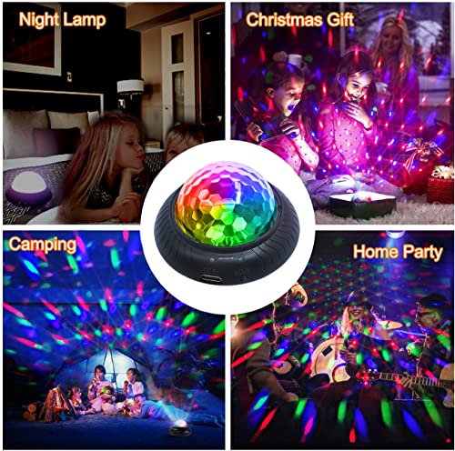 KisMee Disco Party Light Night Light 2 in 1 Flashes with Music Sound Activated Multicolor Disco Ball Rechargeable Battery Operated RBG Mini Disco Ball Entertaining Atmosphere for Car Room(4 Pack)…