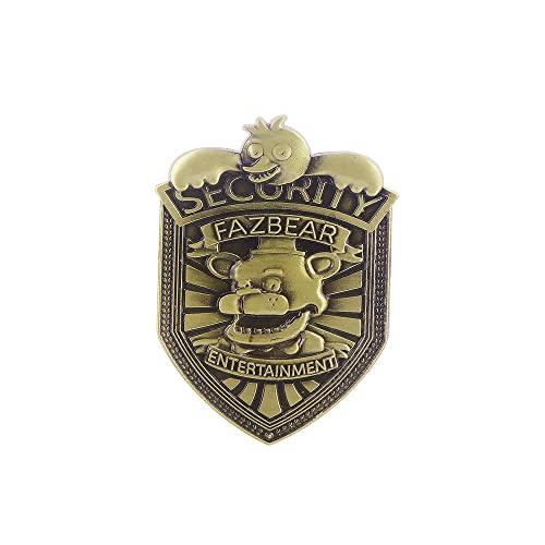 FNAF Fazbear Security Guard Badge - Freddy's Costume Cosplay Brooch Pin For Men Women (XZFANF)