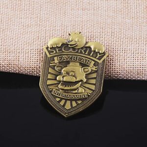 FNAF Fazbear Security Guard Badge - Freddy's Costume Cosplay Brooch Pin For Men Women (XZFANF)