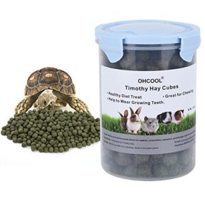 ohcool timothy hay cubes 10oz with small size - timothy hay cubes for rabbit guinea pig chinchilla tortoise hamster, 10 oz