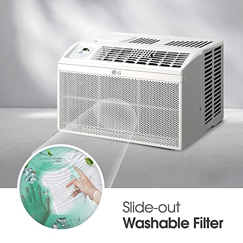 LG 5800 BTU Window Air Conditioners [2023 New] Remote Control Ultra-Quite Compact-size Washable Filter Multi-Speed Fan Cools 260 Sq.Ft. Small Room AC Unit Easy Install White LW6023R