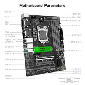 SHANGZHAOYUAN H97M PRO Motherboard LGA 1150 Motherboard (Micro ATX, 4*DDR3 Slots, SATA 3.0, USB 3.0, NVME M.2, PCIe 3.0) Support 4th 5th gen Intel Core i3 i5 i7/Pentium/Xeon Processor