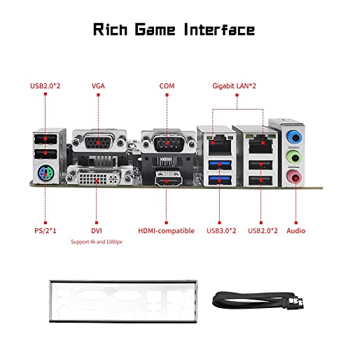 SHANGZHAOYUAN H97M PRO Motherboard LGA 1150 Motherboard (Micro ATX, 4*DDR3 Slots, SATA 3.0, USB 3.0, NVME M.2, PCIe 3.0) Support 4th 5th gen Intel Core i3 i5 i7/Pentium/Xeon Processor