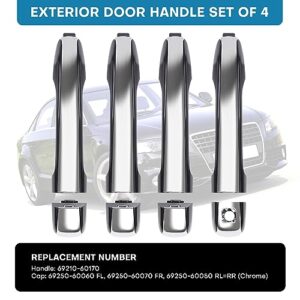 Cheriezing Exterior Door Handles Compatible for 2010-2021 GX460 / for 2010-2021 4Runner Replace # 69210-60170 69250-60060 69250-60070 69250-60050 w/o Smart Entry Hole | Set of 4