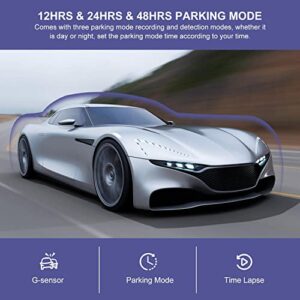 Dual Dash Cam 2K 1440P Built in WiFi GPS Car Video Camera Front and Rear Dash Camera Mini Dashcams for Cars with Night Vision Parking Mode WDR G Sensor APP Support 128GB Max