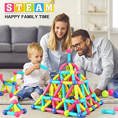 Magnet Toys for 3 Year Old Boys & Girls, Montessori Toys for Toddlers Kids, Magnetic Blocks Building DIY Learning Educational Toys Gift- Starter Set