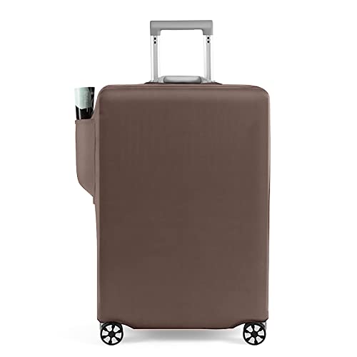 GANNEPIE Travel Luggage Cover Brown Printed with Pocket Suitcase Cover Fits 22-25 Inch