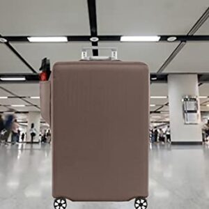 GANNEPIE Travel Luggage Cover Brown Printed with Pocket Suitcase Cover Fits 22-25 Inch