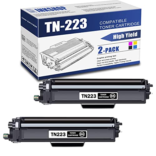 TN223 Compatible TN-223 Black Toner Cartridge Replacement for Brother TN-223 MFC-L3770CDW MFC-L3710CW HL-3210CW DCP-L3510CDW Toner.(2 Pack)