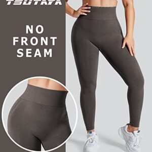 TSUTAYA Seamless Workout Scrunch Leggings for Women Butt Lifting Tummy Control Women's High Waisted Gym Yoga Pants