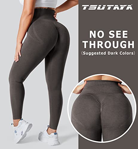 TSUTAYA Seamless Workout Scrunch Leggings for Women Butt Lifting Tummy Control Women's High Waisted Gym Yoga Pants