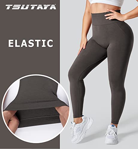 TSUTAYA Seamless Workout Scrunch Leggings for Women Butt Lifting Tummy Control Women's High Waisted Gym Yoga Pants