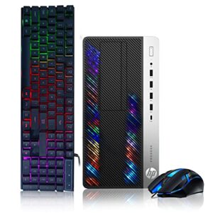 hp gaming pc desktop computer - intel quad i5-7500 up to 3.8ghz, geforce gtx 1660 super 6g, 32gb ddr4 memory, 128g ssd + 3tb, rgb keyboard & mouse, wifi & bluetooth 5.0, win 10 pro (renewed)