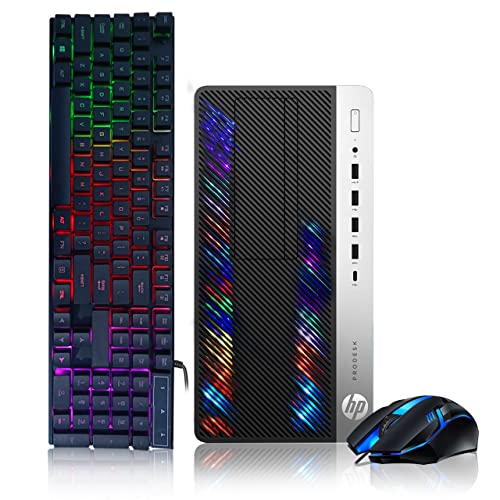 HP Gaming PC Desktop Computer - Intel Quad I5-7500 up to 3.8GHz, GeForce GTX 1660 Super 6G, 32GB DDR4 Memory, 128G SSD + 3TB, RGB Keyboard & Mouse, WiFi & Bluetooth 5.0, Win 10 Pro (Renewed)