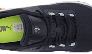 PUMA GOLF Men's Fusion Grip Extra Wide Golf Shoe, Puma Navy-Puma Silver-Quiet Shade, 13