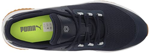 PUMA GOLF Men's Fusion Grip Extra Wide Golf Shoe, Puma Navy-Puma Silver-Quiet Shade, 13