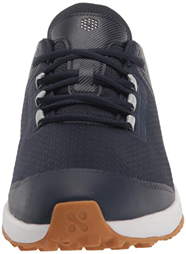 PUMA GOLF Men's Fusion Grip Extra Wide Golf Shoe, Puma Navy-Puma Silver-Quiet Shade, 13