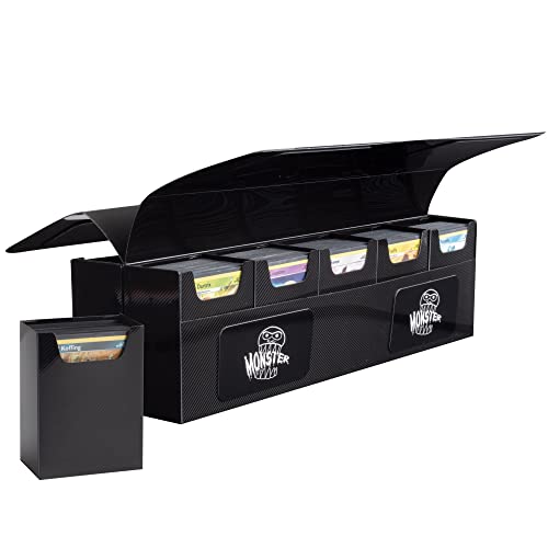 Monster Magnetic Deca Deck Mega Storage Box(Black) - with 10 Removable Deck Trays for Gaming TCGs-Compatible with Yugioh, MTG, Magic The Gathering, Pokémon & More - Long Lasting, Durable Construction