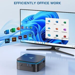 KAMRUI Mini PC 16GB RAM, AK1Plus Mini Computer with Intel Alder Lake N95(up to 3.4 GHz), 512GB M.2 SSD Small Desktop Computers Support 4K UHD/HDMI 2.0/LAN/Dual-Band WiFi for Work Study Design