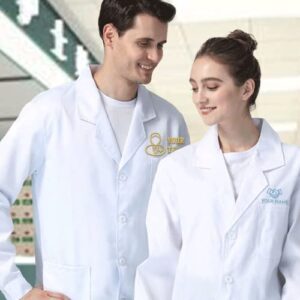 Personalized Lab Coat, Custom Embroidered Lab Coat with Icons Name Text, Unisex Long Sleeve White Lab Coat for Doctors, Nurses, Dentists-L-Women Size