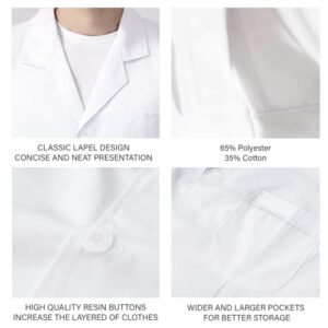 Personalized Lab Coat, Custom Embroidered Lab Coat with Icons Name Text, Unisex Long Sleeve White Lab Coat for Doctors, Nurses, Dentists-L-Women Size