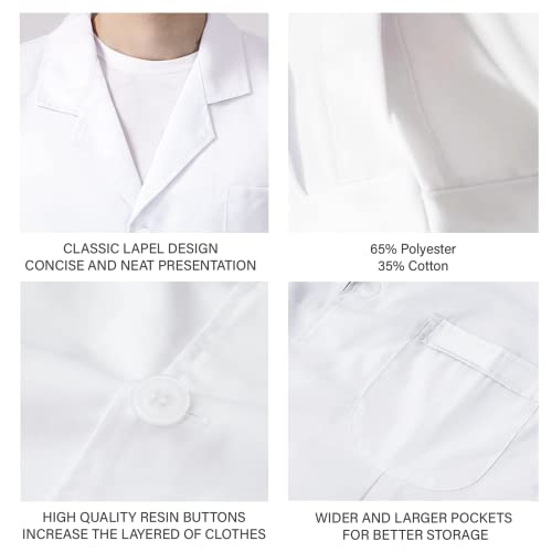 Personalized Lab Coat, Custom Embroidered Lab Coat with Icons Name Text, Unisex Long Sleeve White Lab Coat for Doctors, Nurses, Dentists-L-Women Size