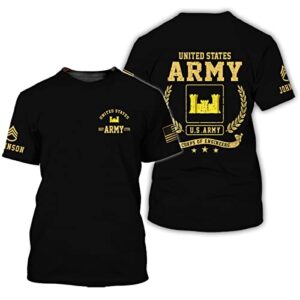 personalized army shirt, custom rank veteran shirts for men/women, us army shirt military tshirt/polo/sweatshirt/hoodie s-5xl