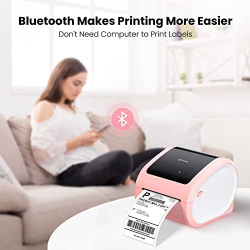 Bluetooth Shipping Label Printer 4x6 - Wireless Thermal Label Printer for Small Business, Thermal Printer for Shipping Labels, Shipping Label Maker, Compatible with USPS, Shopify, Amazon, Ebay