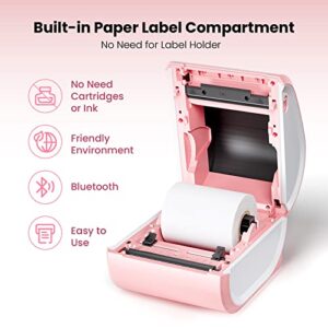 Bluetooth Shipping Label Printer 4x6 - Wireless Thermal Label Printer for Small Business, Thermal Printer for Shipping Labels, Shipping Label Maker, Compatible with USPS, Shopify, Amazon, Ebay