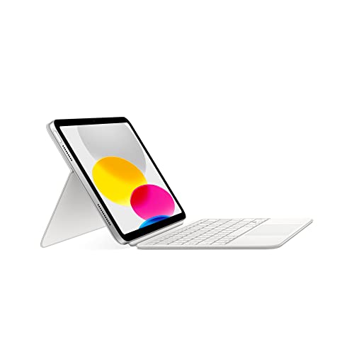 Apple Magic Keyboard Folio: iPad Keyboard and case for iPad (10th Generation), Detachable Two-Piece Design That attaches magnetically, Built-in trackpad, US English – White