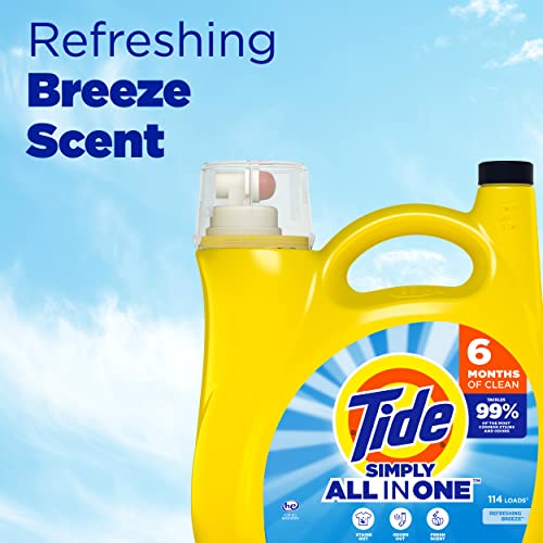 Tide Simply Liquid Laundry Detergent Refreshing Breeze, 114 loads (Packaging May Vary)