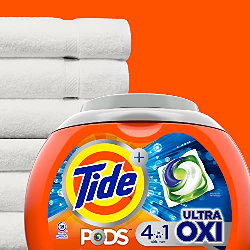 Tide PODS Liquid Laundry Detergent Soap Pacs 4-n-1 Ultra Oxi HE Compatible 57 Count Built in Pre-treater for Stains