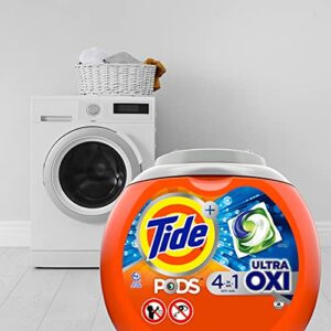 Tide PODS Liquid Laundry Detergent Soap Pacs 4-n-1 Ultra Oxi HE Compatible 57 Count Built in Pre-treater for Stains