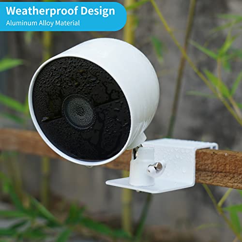 Weatherproof Gutter Mount for Google Nest Cam (Battery), Adjustable Aluminum Alloy Mount Bracket with No Drilling (2 Pack, White)