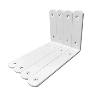 4 pcs shelf bracket,5 inch white floating shelf bracket heavy duty meta walll l bracket for floating shelf bracket - wall mounted support for diy with screws