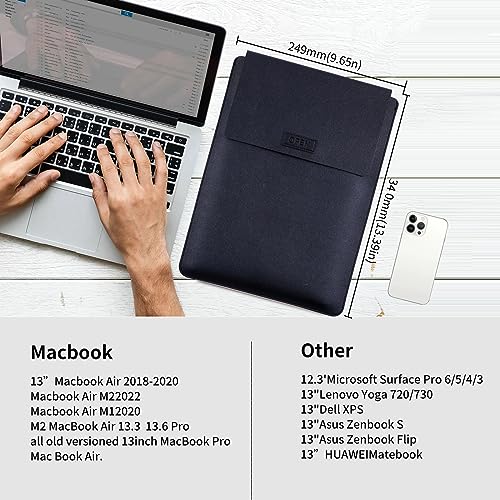 Padded Laptop Case Inner Pu Leather Bag Stylish Versatile Cheap Thin Sleeve Compatible with 13-13.3-14-15 Inch Case (black13-13.3in)