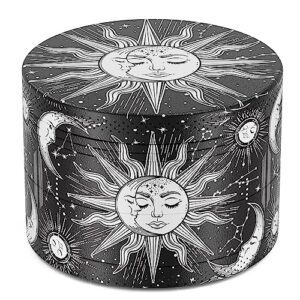 midoais grinder 2.5inch, boho grinder sun moon black