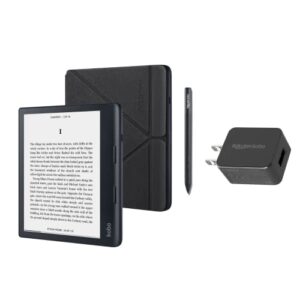 kobo sage ereader bundle with black sleepcover, stylus and ac adapter | 8" hd touchscreen | waterproof | bluetooth | wifi | 32gb