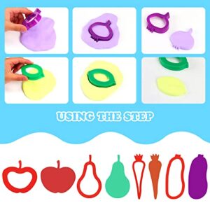 Oun Nana Play Dough Tools, 18 PCS Playdough Accessories Various Shape Fruit and Vegetable Molds, Playdough Rollers and Cutters(Random Color)