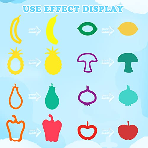 Oun Nana Play Dough Tools, 18 PCS Playdough Accessories Various Shape Fruit and Vegetable Molds, Playdough Rollers and Cutters(Random Color)