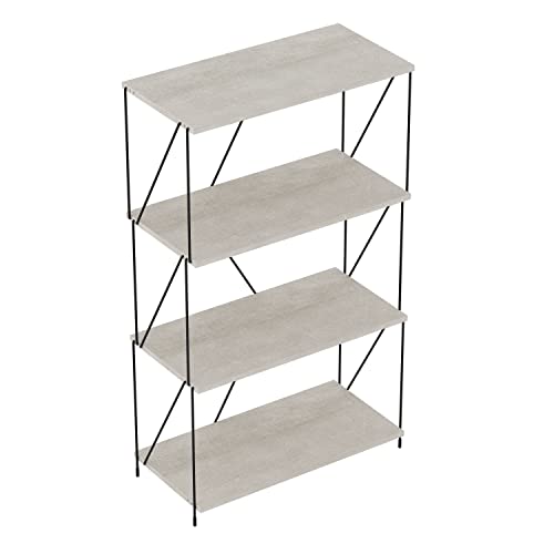 Galano Ezbo Book Shelf - 4-Tier Open Bookshelf - Storage - Bookshelves Organizer - Book Rack - Organizer - Modern Design Display Stand Rack - Dusty Grey Oak